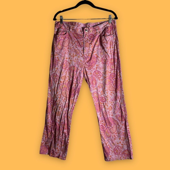 Lauren Ralph Lauren | Pants & Jumpsuits | Lauren Ralph Lauren Pink And Orange Paisley Pants ...